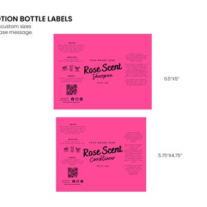 DIY Hot Pink Editable Label Template - Rose, Pink Bath Product Labels ...