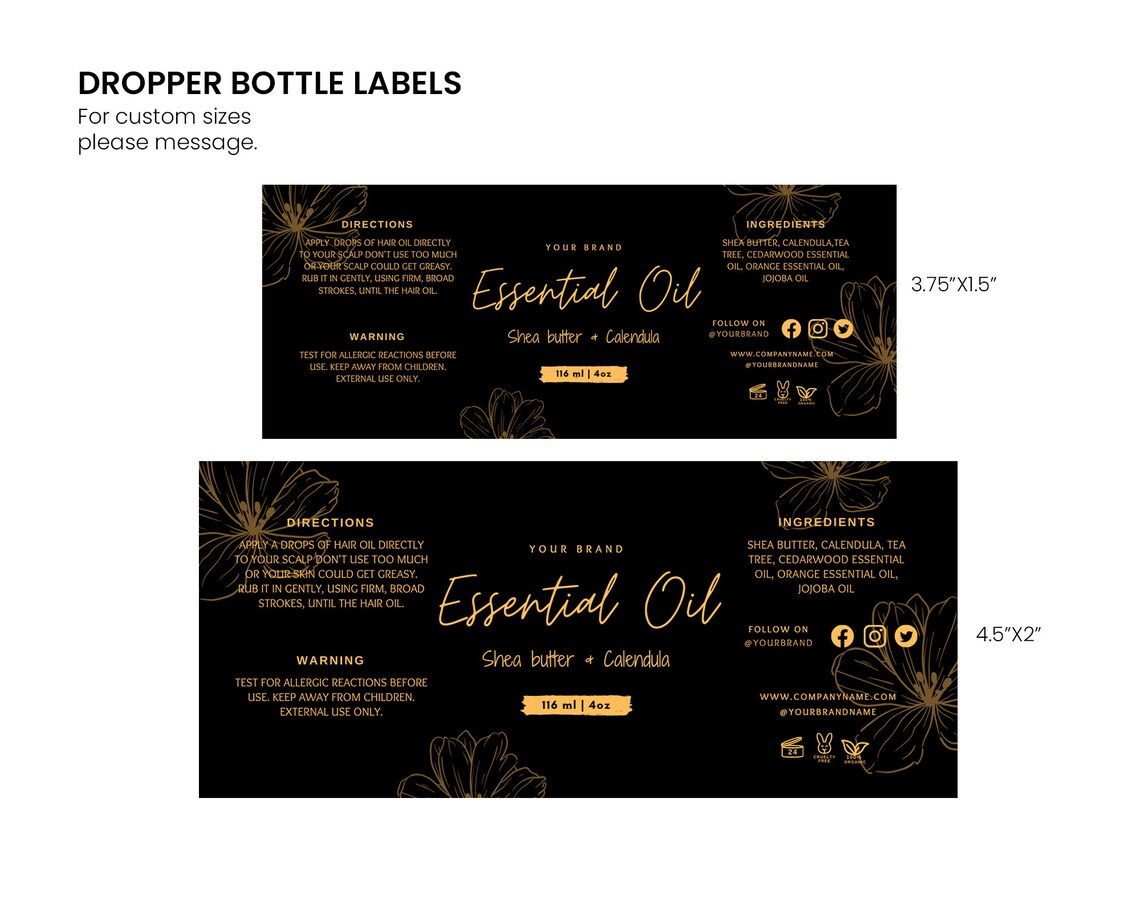 DIY Luxury Gold Bottle Labels Template Editable Jar Labels | Etsy