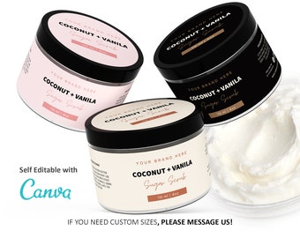 Editable Shea Butter Label Templates Whipped Shea Butter Labels Diy ...