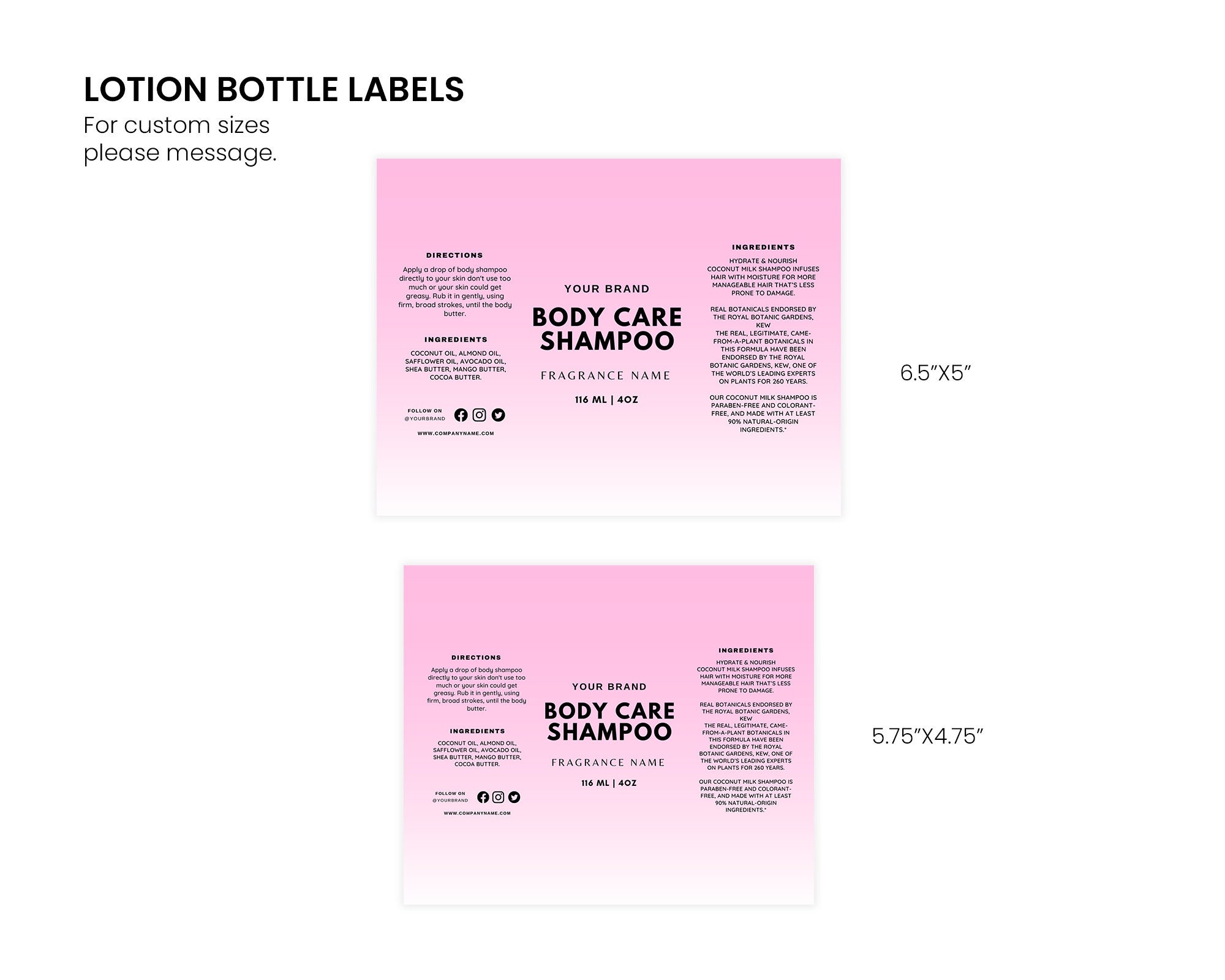 Editable Pink Cosmetic Product Labels Rose, Sugar Scrub Label, Body ...