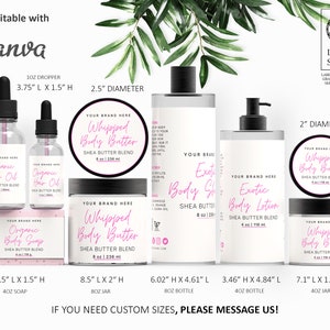 Editable Rose Label Template Skincare,product Labels,body Butter,sugar ...