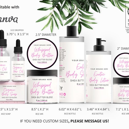Body Butter DIY Label Template-editable Elegant Body | Etsy