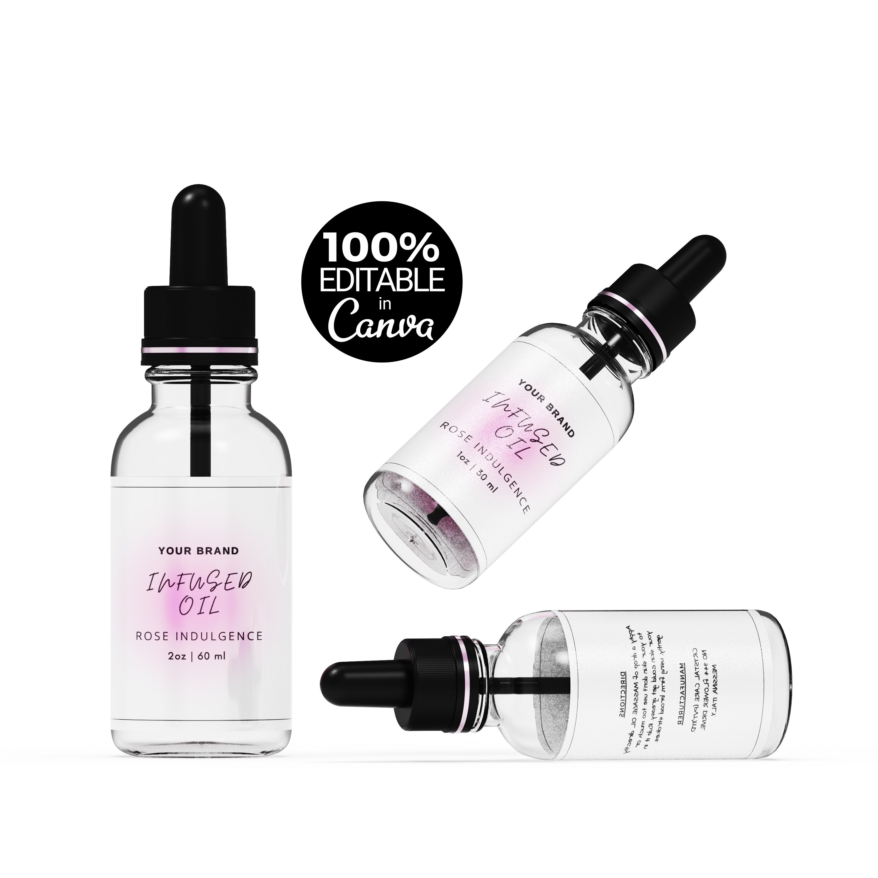 Editable Pink Cosmetic Label Templates Body Butter, Essential Oil,jar ...