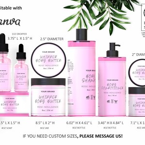 Editable Pink Cosmetic Label Templates Body Butter - Etsy