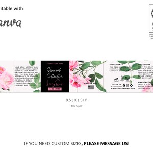 Editable Rose Label Template - Skincare,product Labels,body Butter ...
