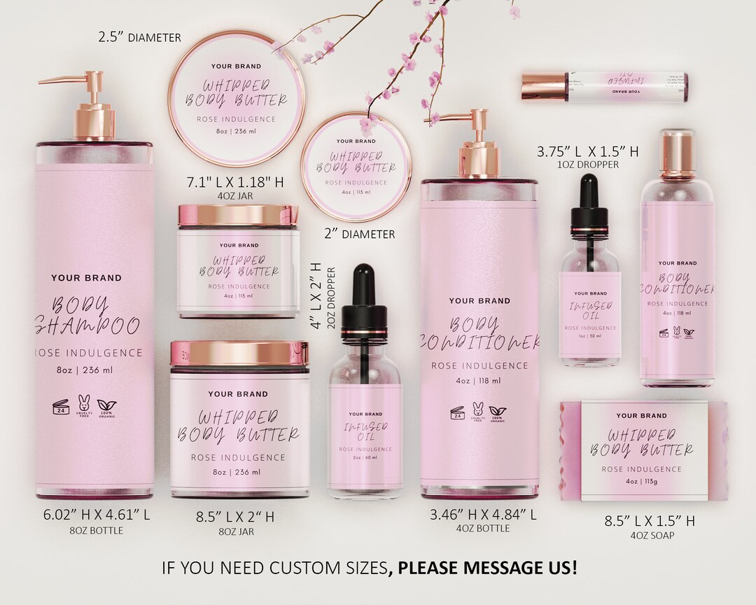 Editable Pink Cosmetic Label Templates Body Butter - Etsy
