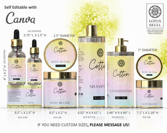 Colorful Rainbow Label Template Body Butter Labelsskincare | Etsy