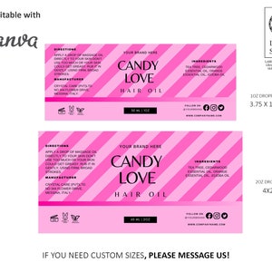 Editable Pink Pattern Cosmetic Label Templates Body Butter,shower ...