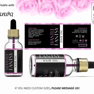 DIY Black Pink Rose Label Template - Body Butter Labels,jar Labels ...