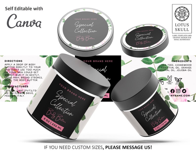 Editable Rose Label Template Skincareproduct Labelsbody - Etsy