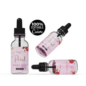 DIY Pink Rose Label Templates for Body Butter and Skincare Product ...