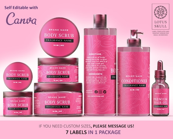 DIY Red Editable Product Label Templates Red Body Butter | Etsy