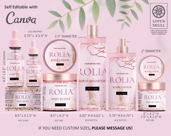 Pink Glitter Cosmetic Label Templates Body Butter Jar - Etsy