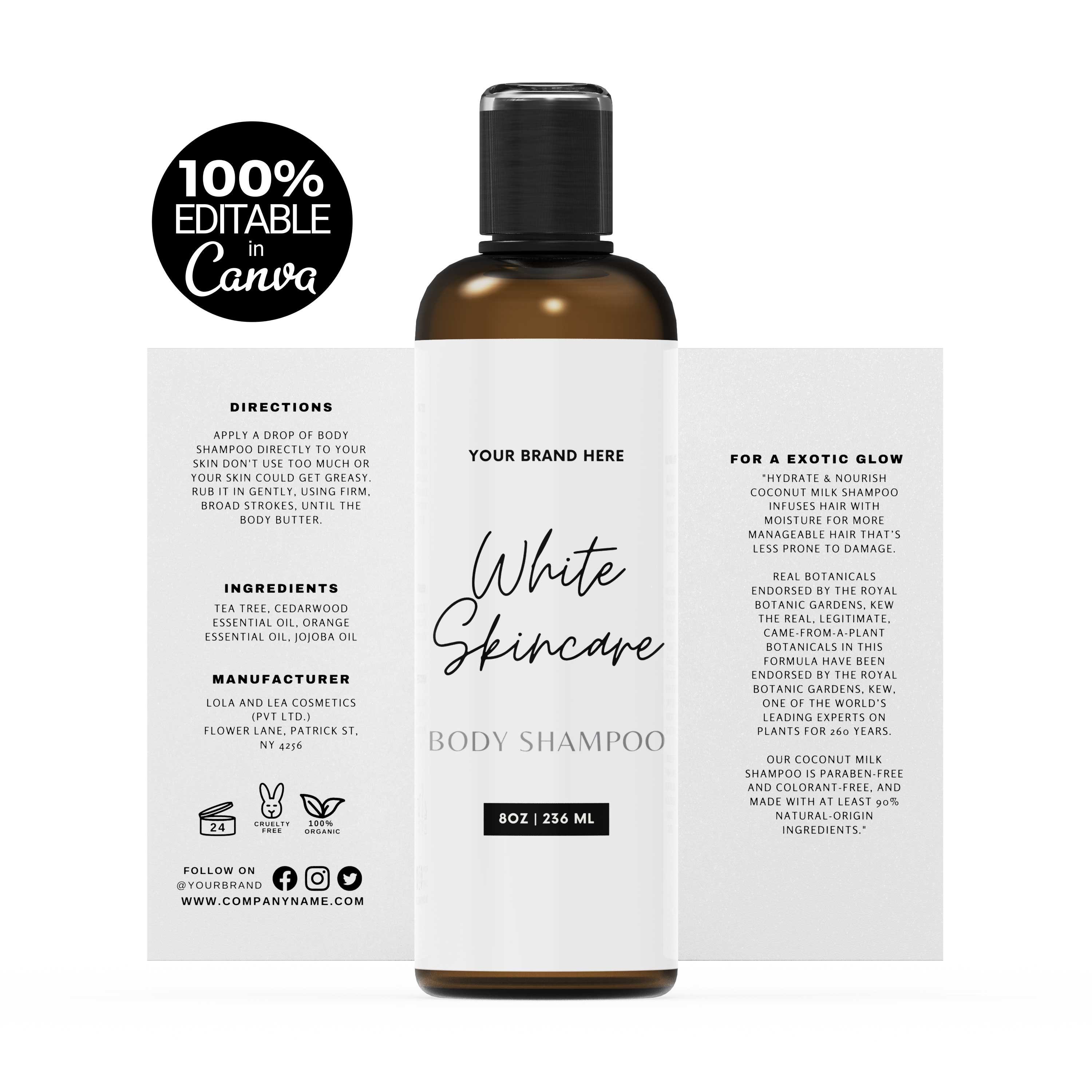 DIY Minimalist White Label Template for Body Butter Scrubs - Etsy