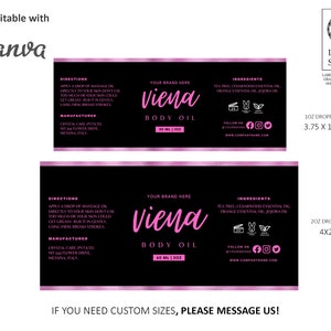 Editable Hot Pink Skincare Labels Template - Body Butter Labels,jar ...