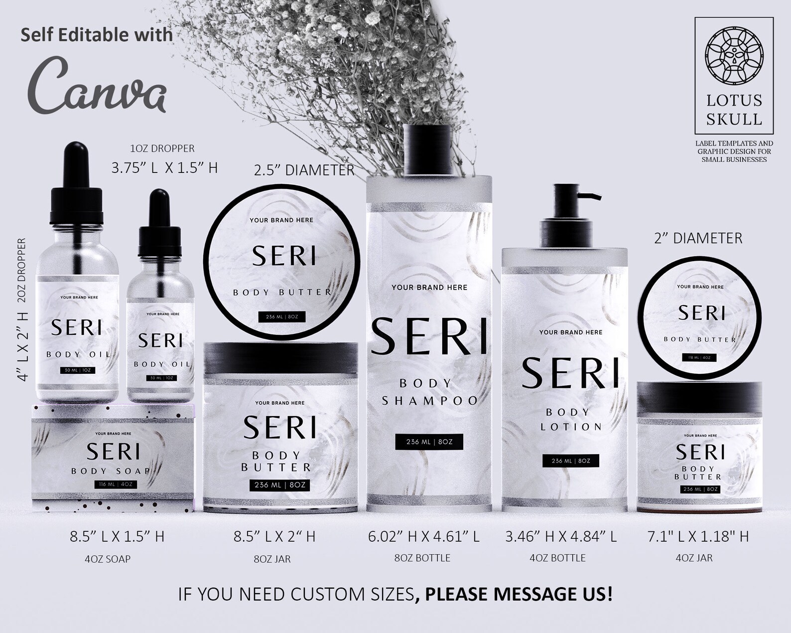 Luxury White Marble Label Template Body Butter Product Labels, Skin ...