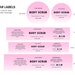 Editable Pink Cosmetic Product Labels Rose, Sugar Scrub Label, Body ...