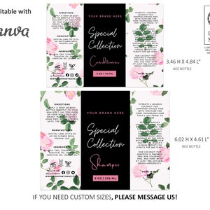 Editable Rose Label Template - Skincare,product Labels,body Butter ...
