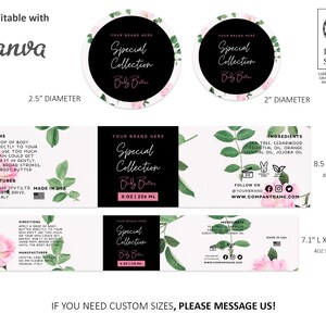 Editable Rose Label Template - Skincare,product Labels,body Butter ...