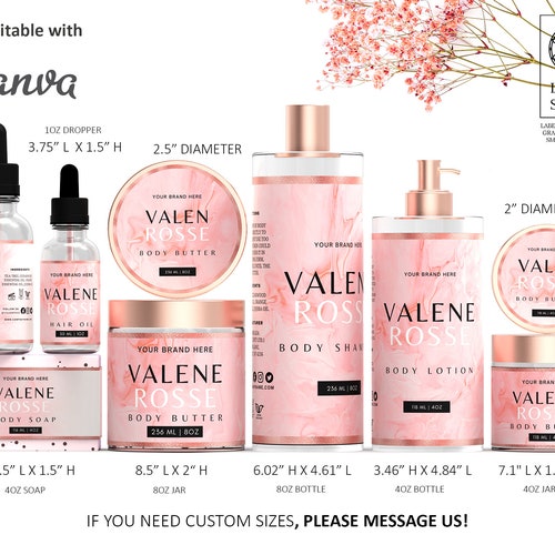 DIY Pink Cosmetic Label Template Body Butter Labelssugar - Etsy