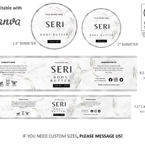 Luxury White Marble Label Template - Body Butter Product Labels, Skin ...