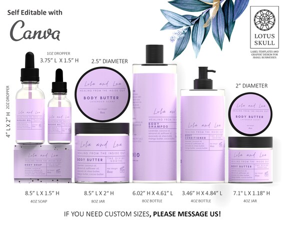 Editable Lavender Cosmetic Label Templates Beauty Product - Etsy