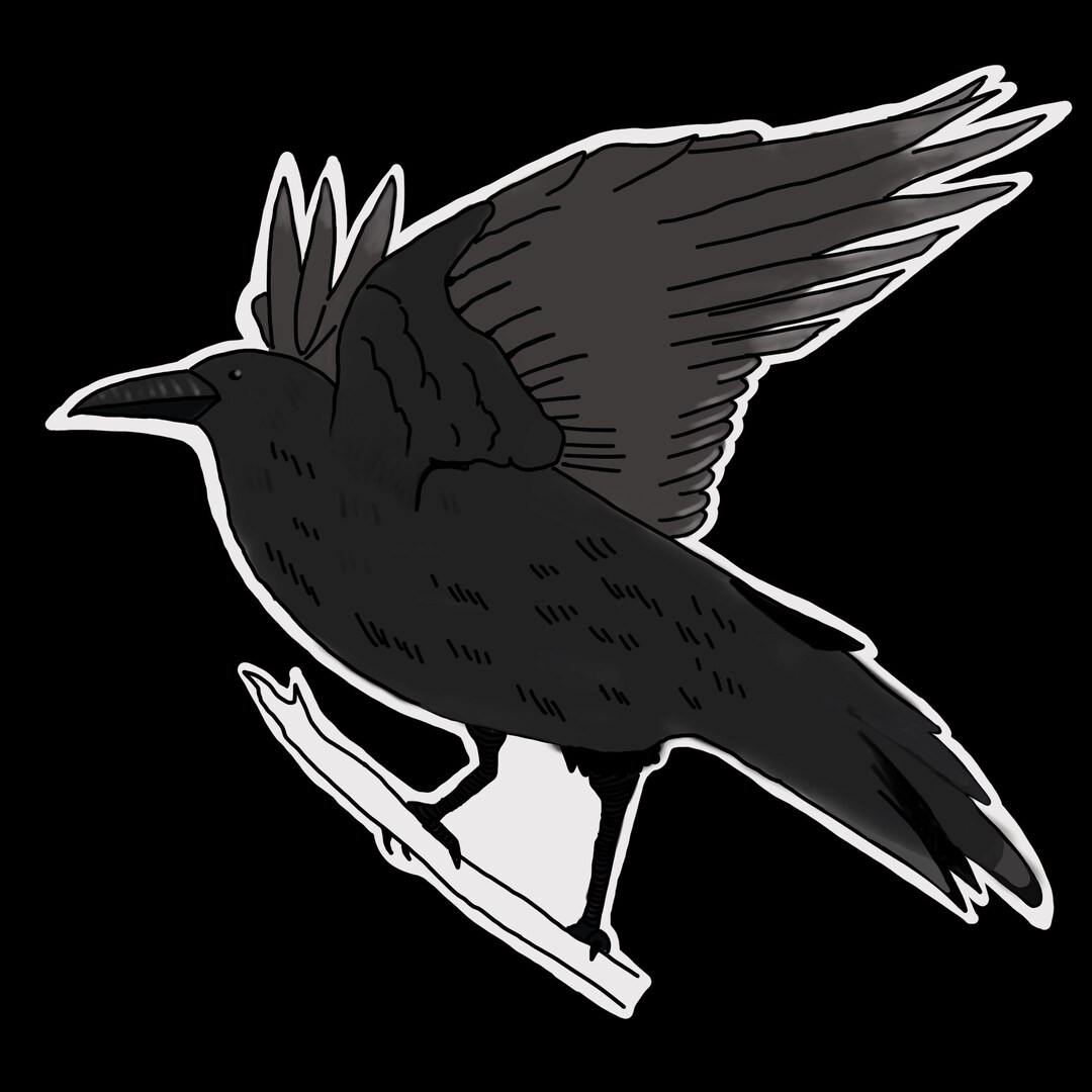 Raven Paper Stickers, Artist Drawn & Designed - Etsy