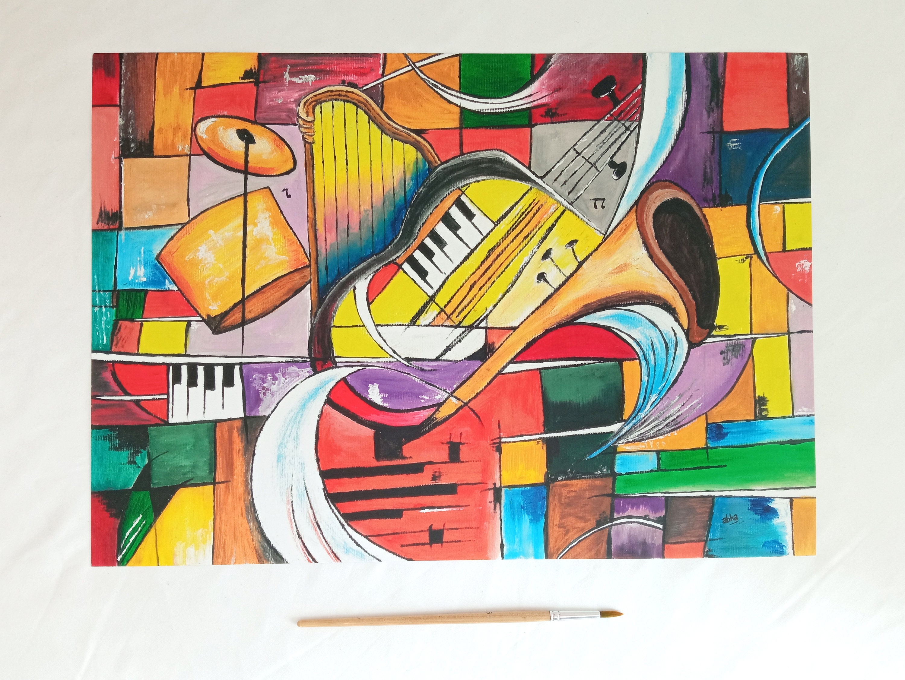 Abstract Paintings Of Musical Instruments