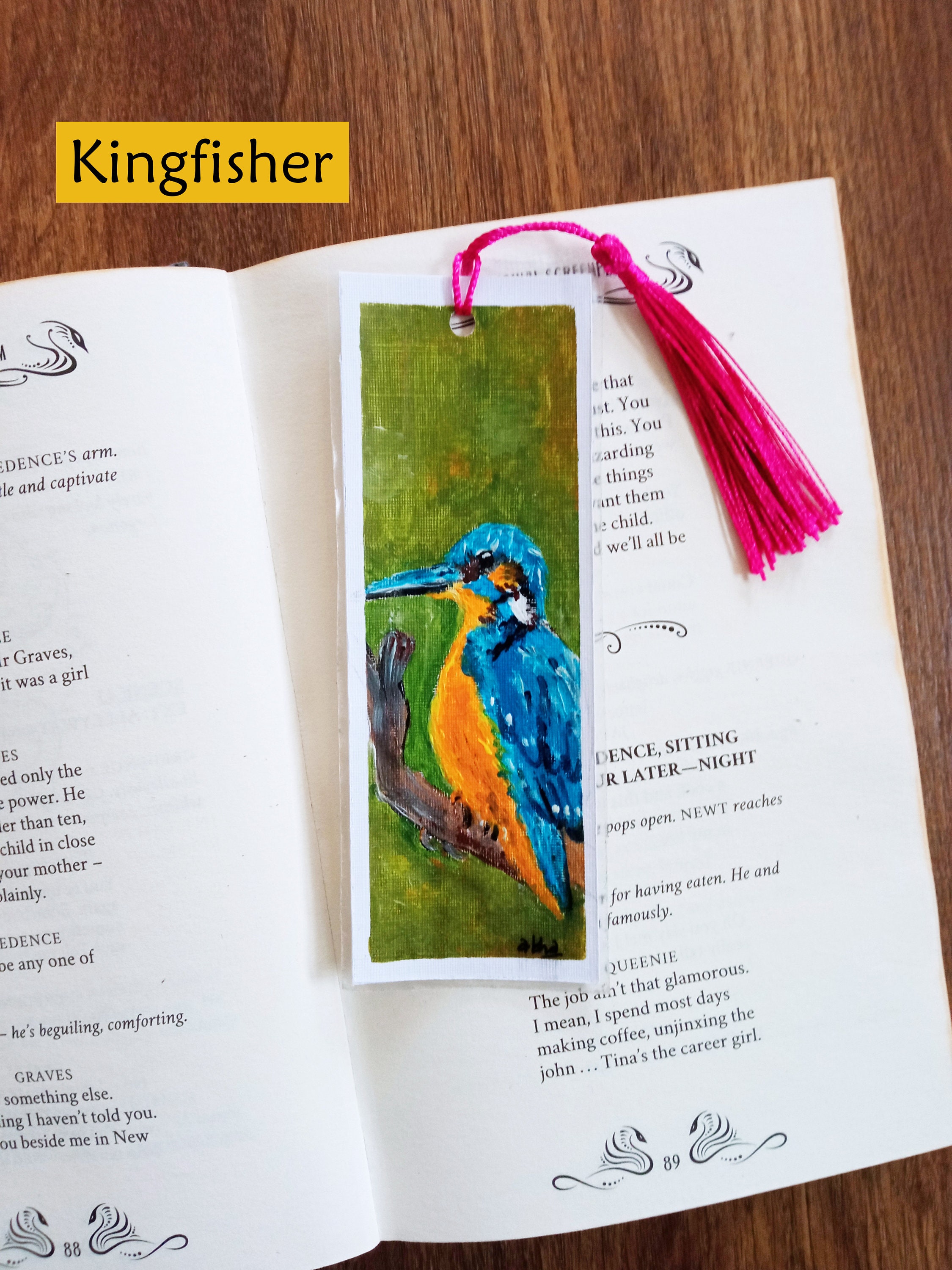 Artistic Birds Bookmarks Hand Painted Laminated with Silk | Etsy