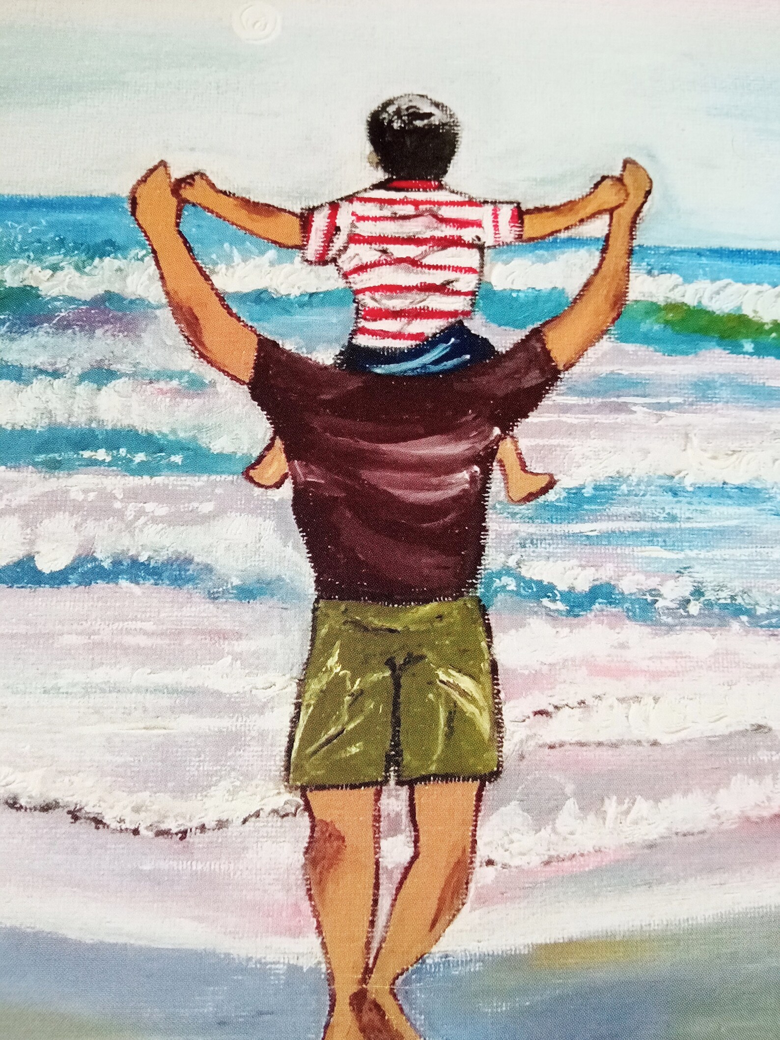 Fathers Day Art Gift, Father Son Painting, Fatherhood Gift for Dad ...