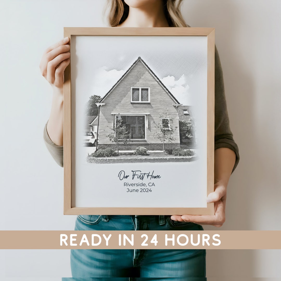 Hand Drawn Digital Bespoke House Sketch Custom Illustration New Home ...