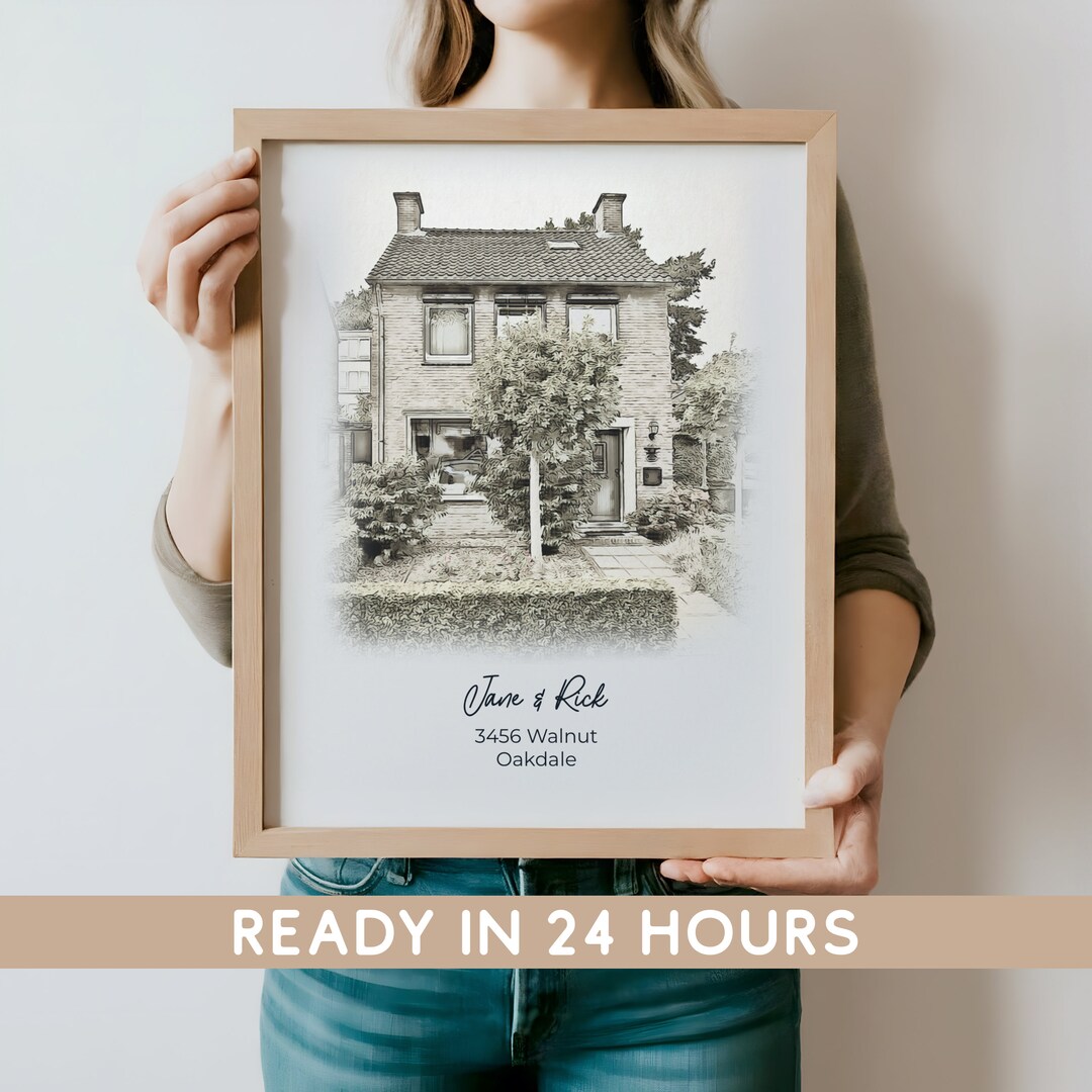Custom Pencil Ink Sketch House Homeportrait, Personalized House Drawing ...