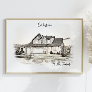Hand Drawn Digital Bespoke House Sketch Custom Illustration New Home ...