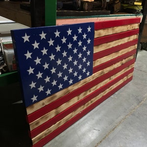 Handcrafted Rustic American Flag - Patriotic Wall Decor - 37"x19.5" - Etsy