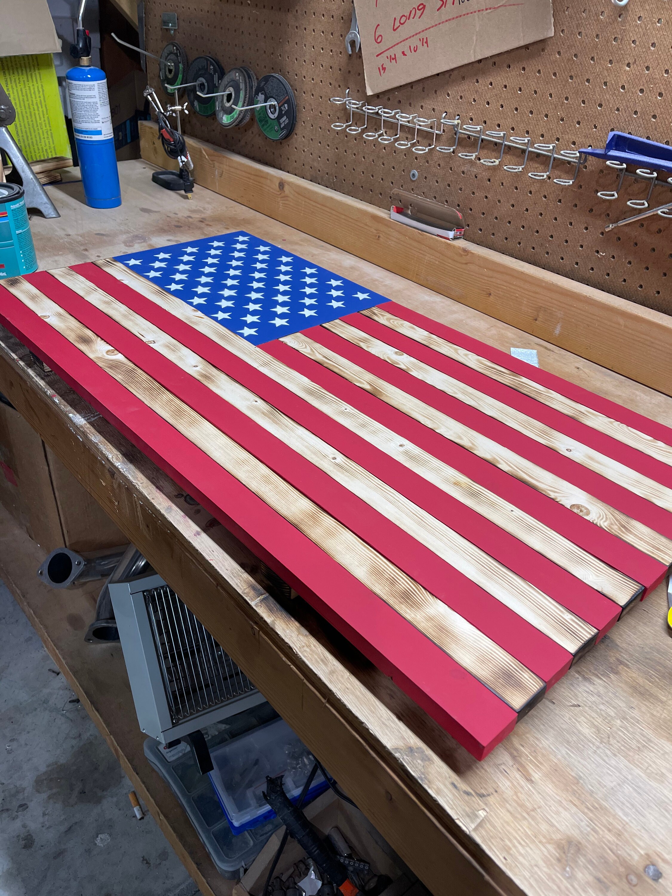 Handcrafted Rustic American Flag - Patriotic Wall Decor - 37"x19.5" - Etsy