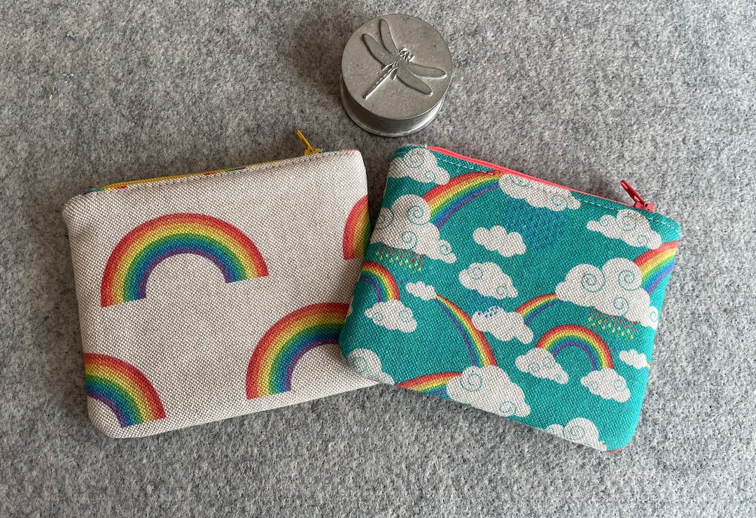 Rainbow Fabric Coin Purse, Small Zipped Pouch, Fully Lined. NHS, Pride ...