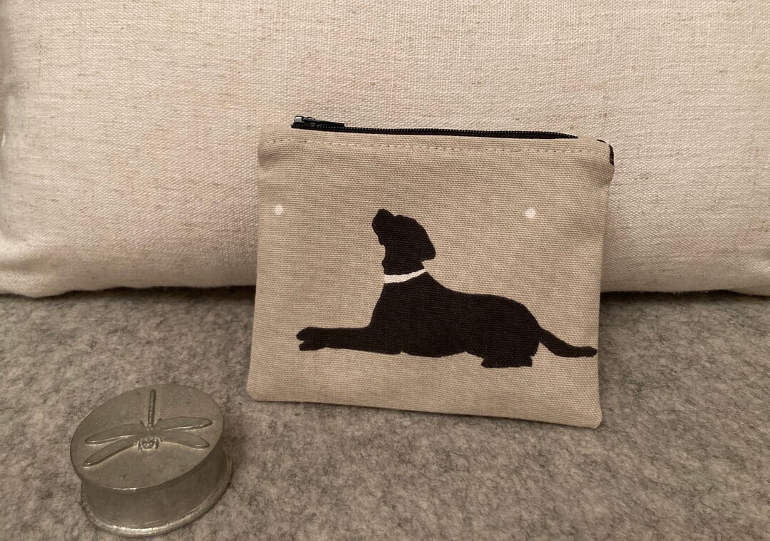 Black Labrador Coin Purse, Small Zipped Pouch, Gorgeous Clarke & Clarke ...