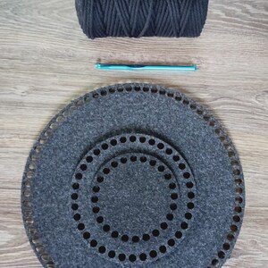 Graphite Felt Base, Bag Basket,hole 9mm, Felt Crochet Base for Bag, or ...