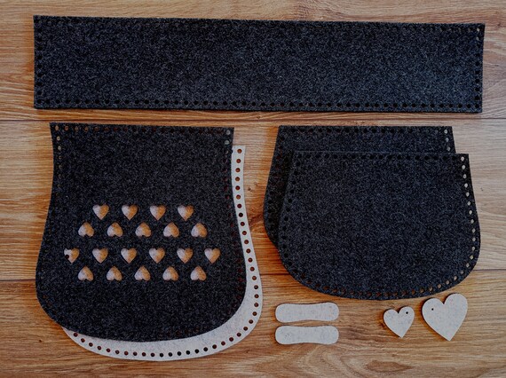 felt bottom base Kit to make felt bag Felt base Felt crochet bag base ...