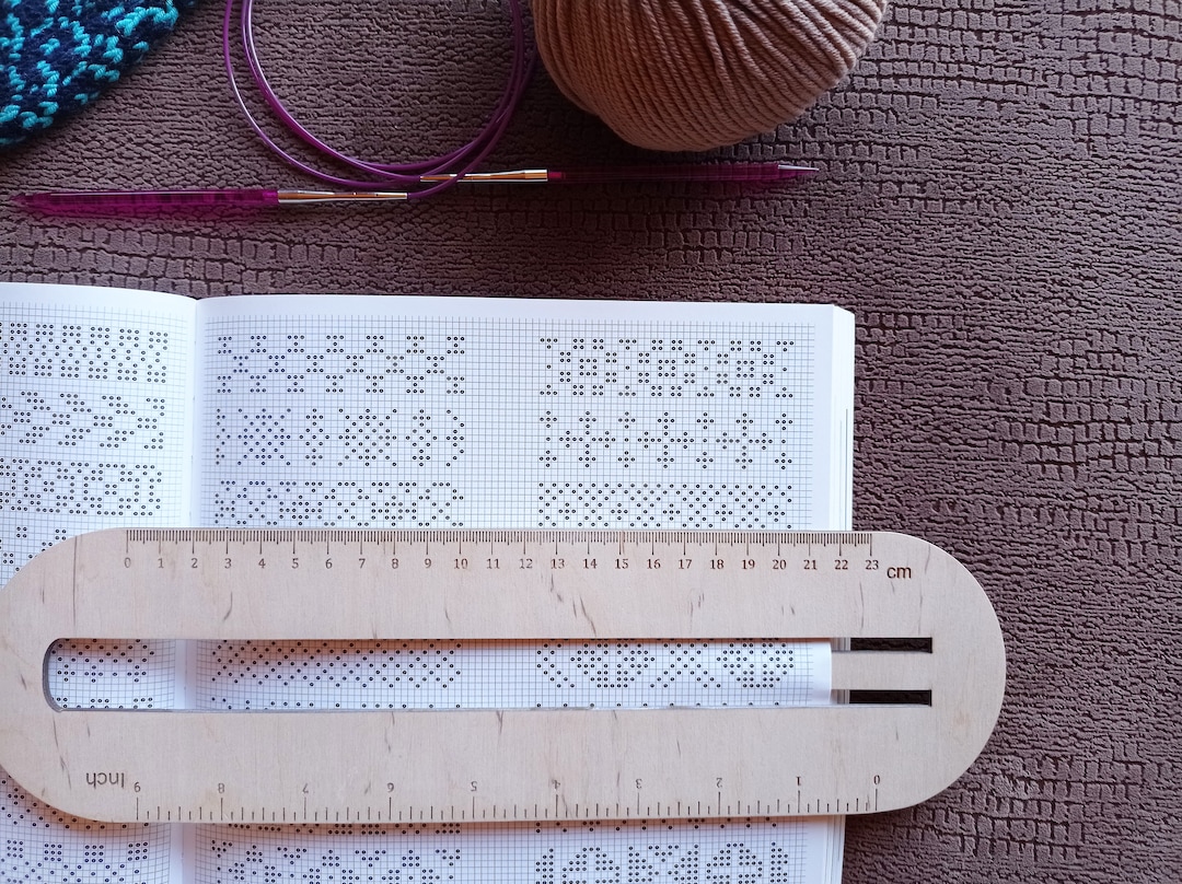 Wooden Jacquard Ruler, Diagram Reading Aid, Knitting Ruler, Tool for ...