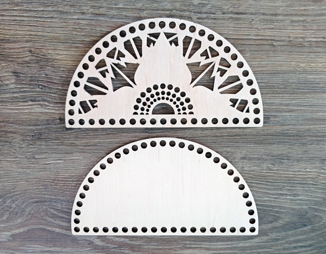 Wooden Semicircle Bottoms for Craft DIY Wood Base Rochet - Etsy