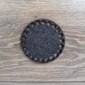 Graphite Felt Base, Bag Basket,hole 9mm, Felt Crochet Base for Bag, or ...