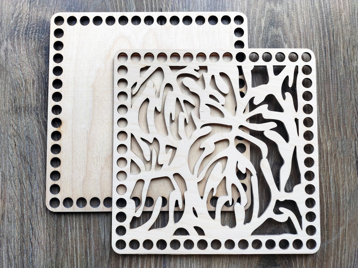 Wooden Square Bottoms for Craft DIY Wood Base Crochet Basket | Etsy