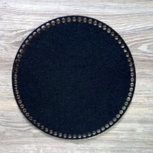 Black Felt Base, Bag Basket,hole 9mm, Felt Crochet Base for Bag, or ...
