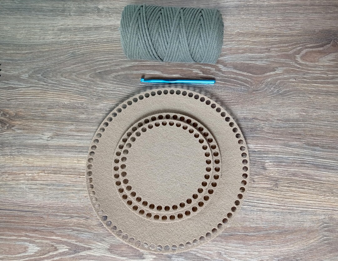 Felt Base, Bag Basket,hole 9mm, Felt Crochet Base for Bag, or Basket ...