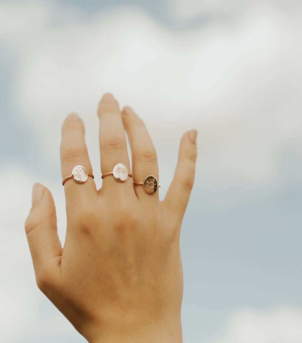 Rainbow Ring 18k Gold Plated Spring Ring Summer Ring Gold | Etsy