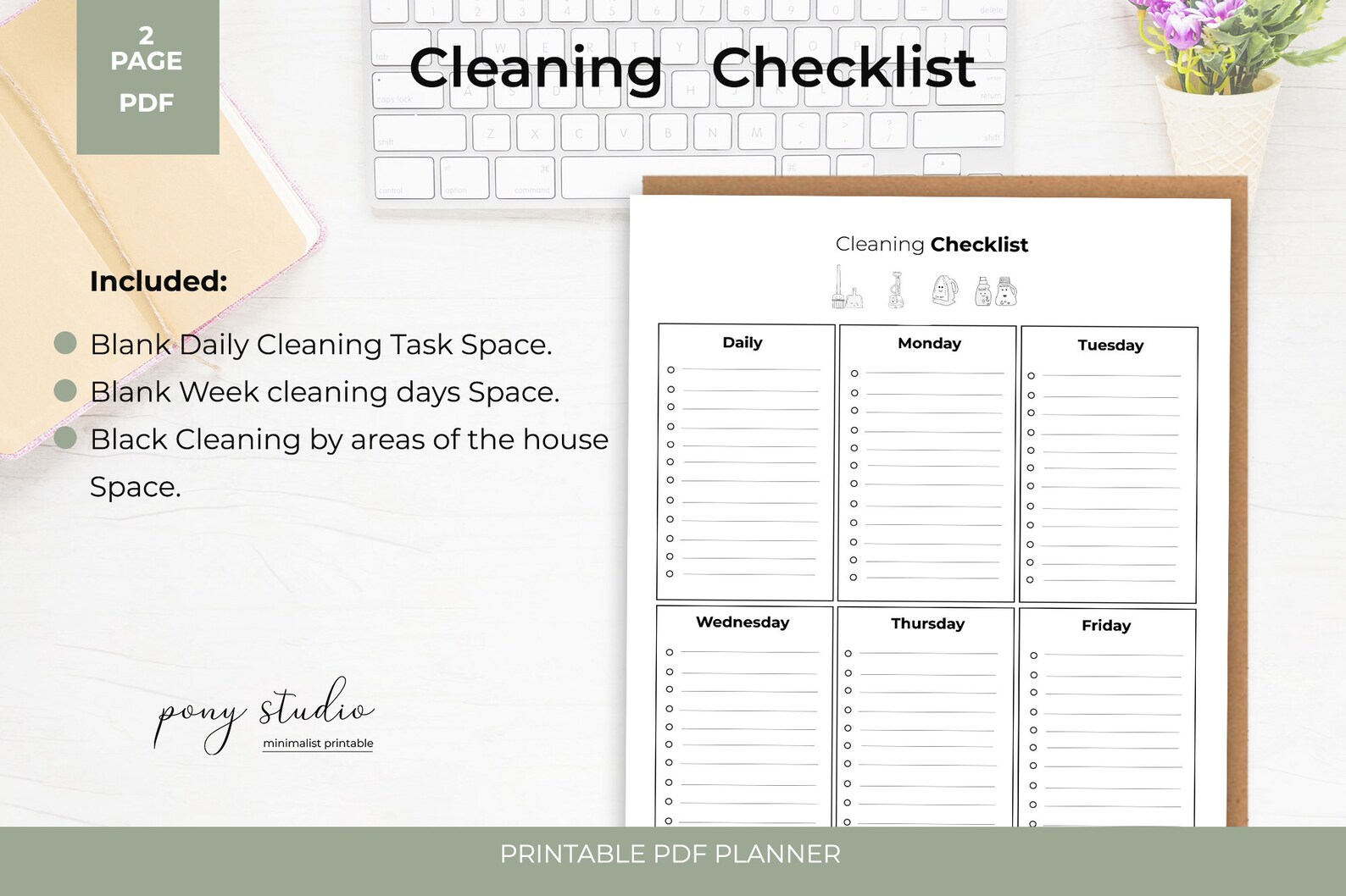 Cleaning Checklist Printable Cleaning List Printable Cleaning Schedule ...
