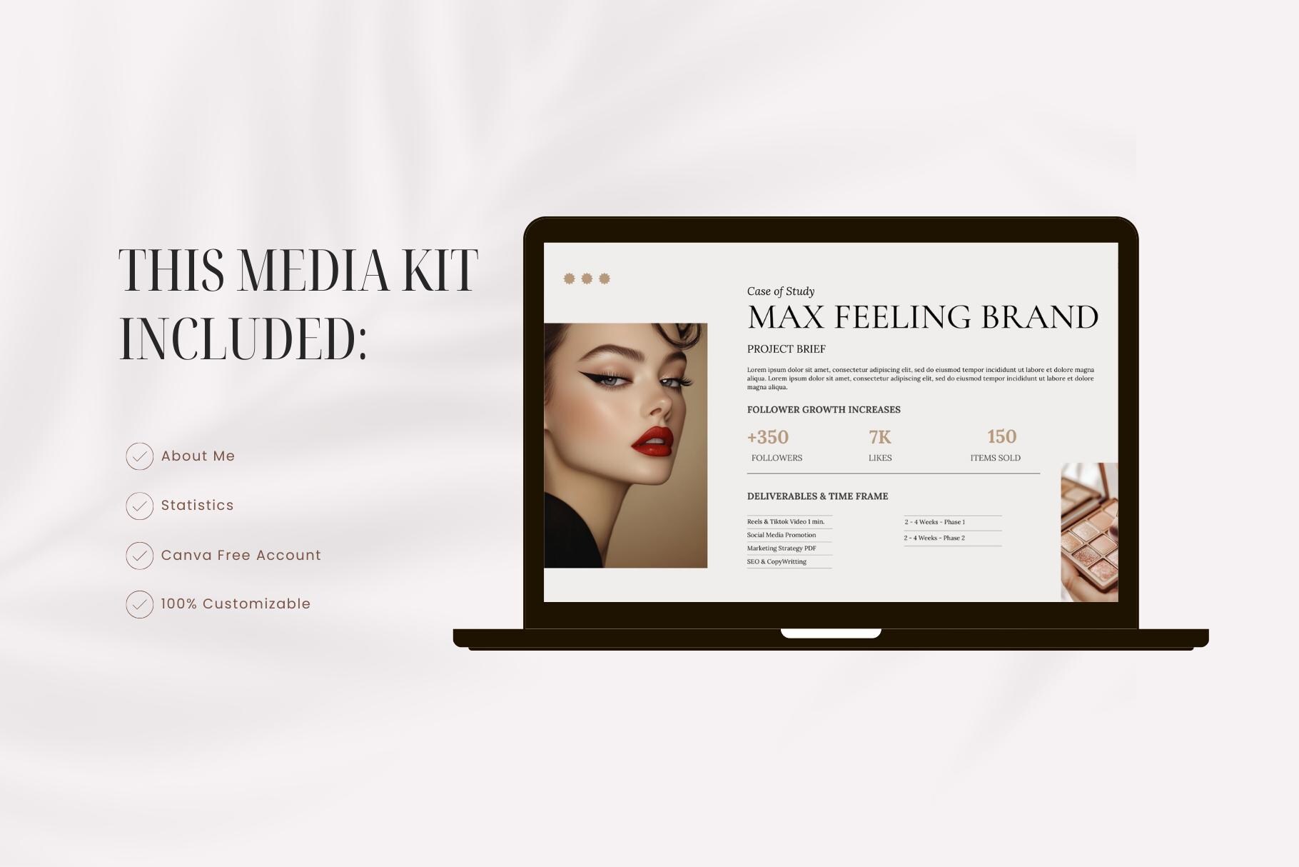 Elegant Canva Makeup Artist Media Kit Template | Beauty Media Kit - Etsy