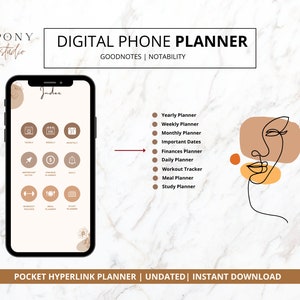 Digital Phone Planner, Digital Pocket Planner, iPhone Digital Planner ...