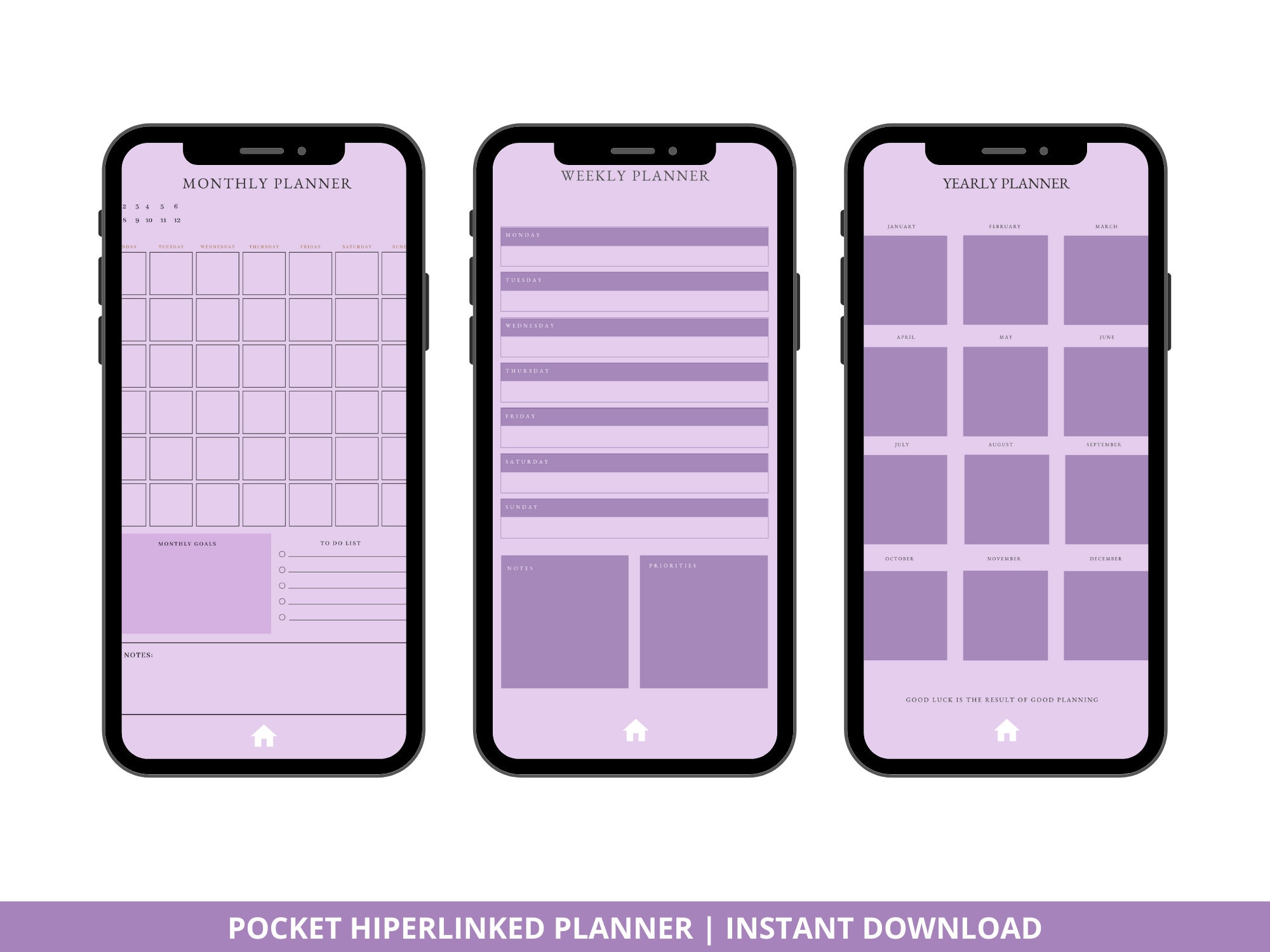 Purple Digital Phone Planner, Digital Pocket Planner, iPhone Digital ...